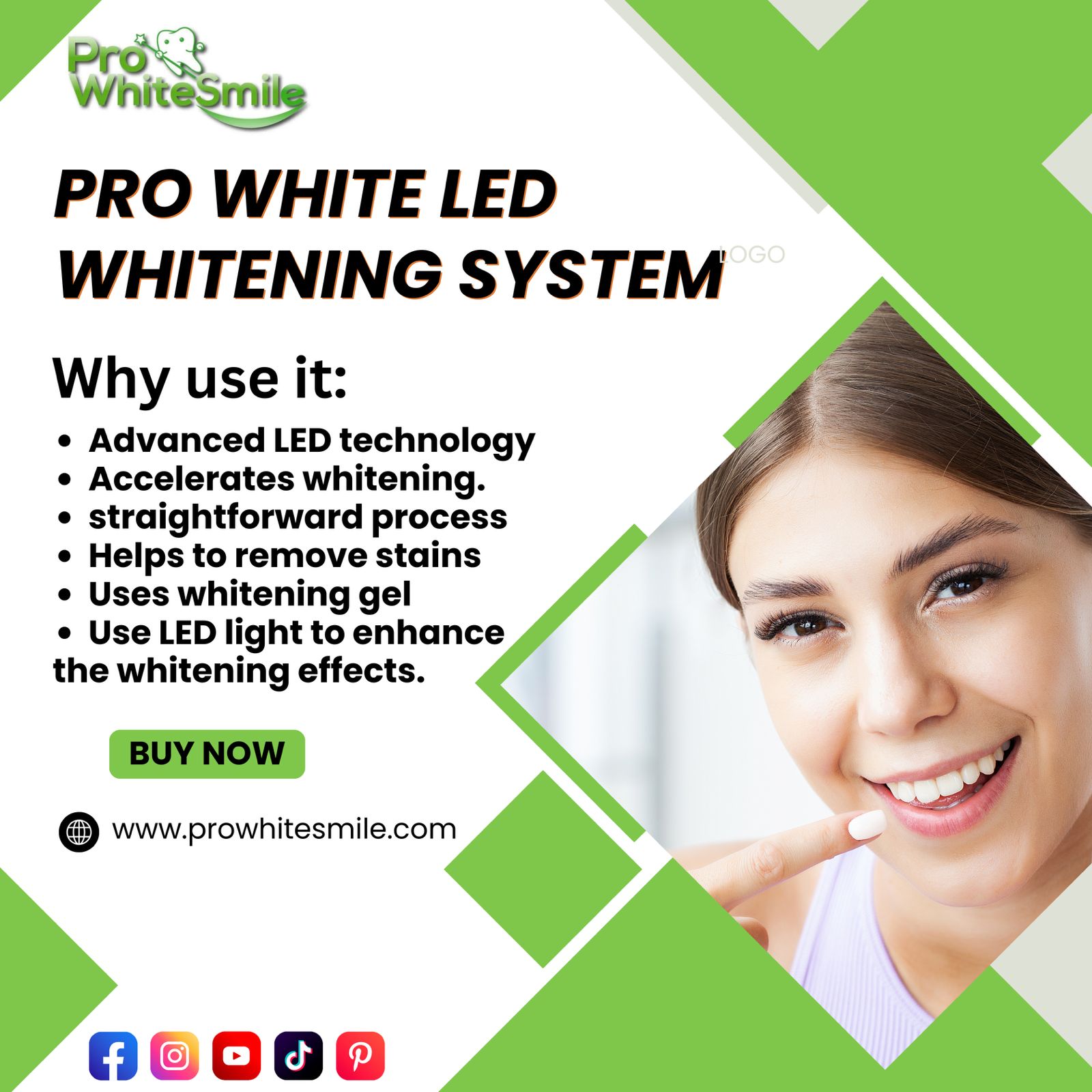 Make Your Teeth Brighter with Pro White LED Whitening System. - Teeth ...